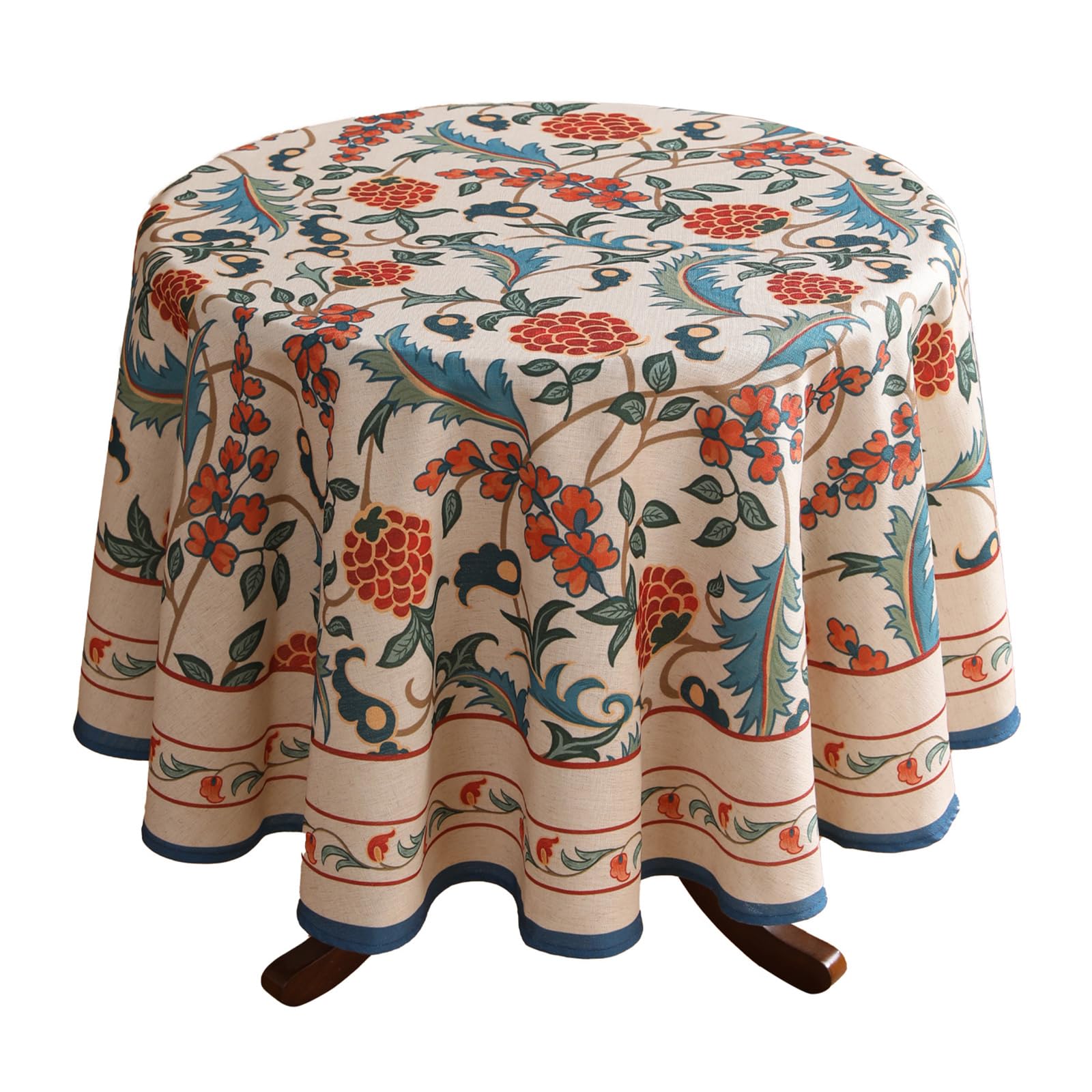 Amazon.com: patdrea Designer Floral Linen Table Cloth Durable ...