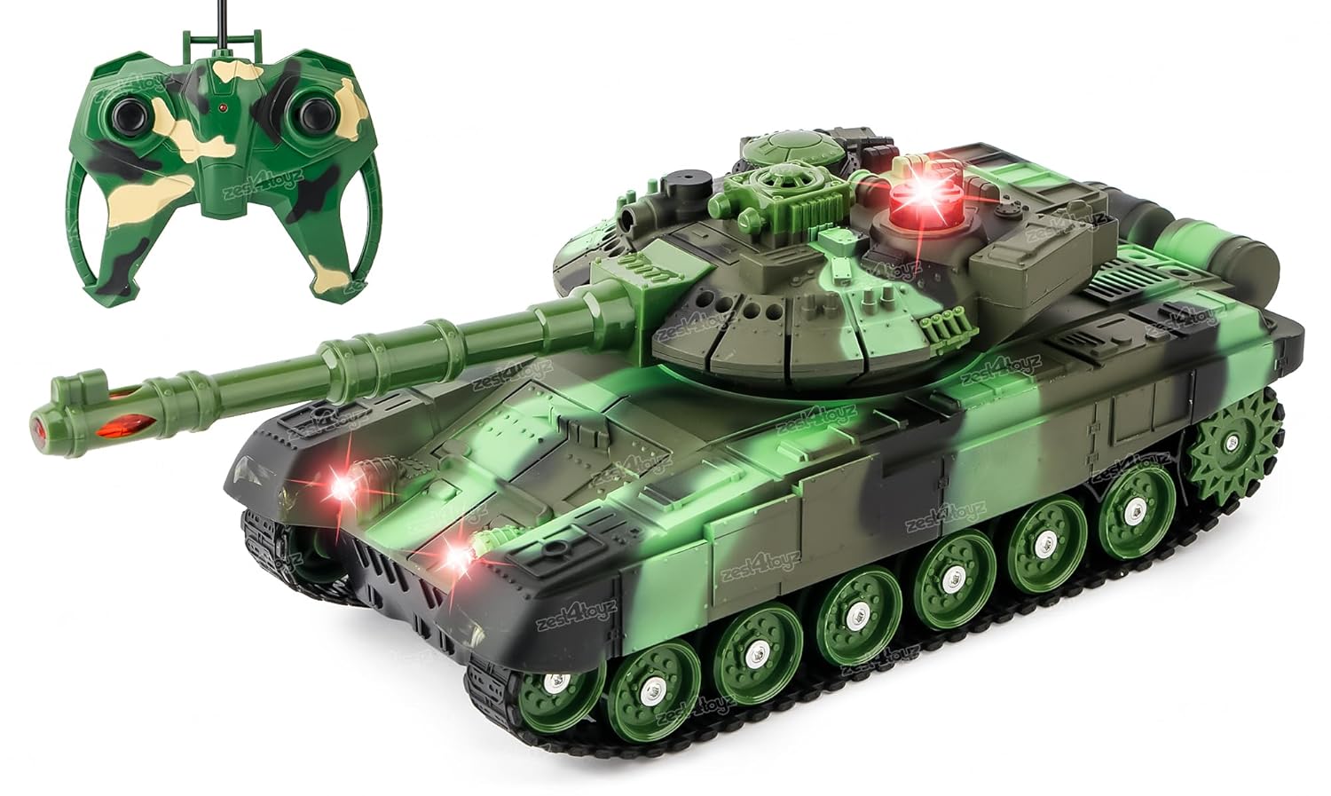 Zest 4 Toyz Remote Control Military Army Tank 360 Degree Rotating ...