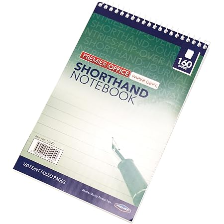 [Pack of 3] Spiral Shorthand A5 Softback Spiral 160 Page Lined Notebook ...