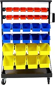 Amazon.com: 6-Tier Dual-Sided Rolling Bin Rack, 350 lbs Capacity ...