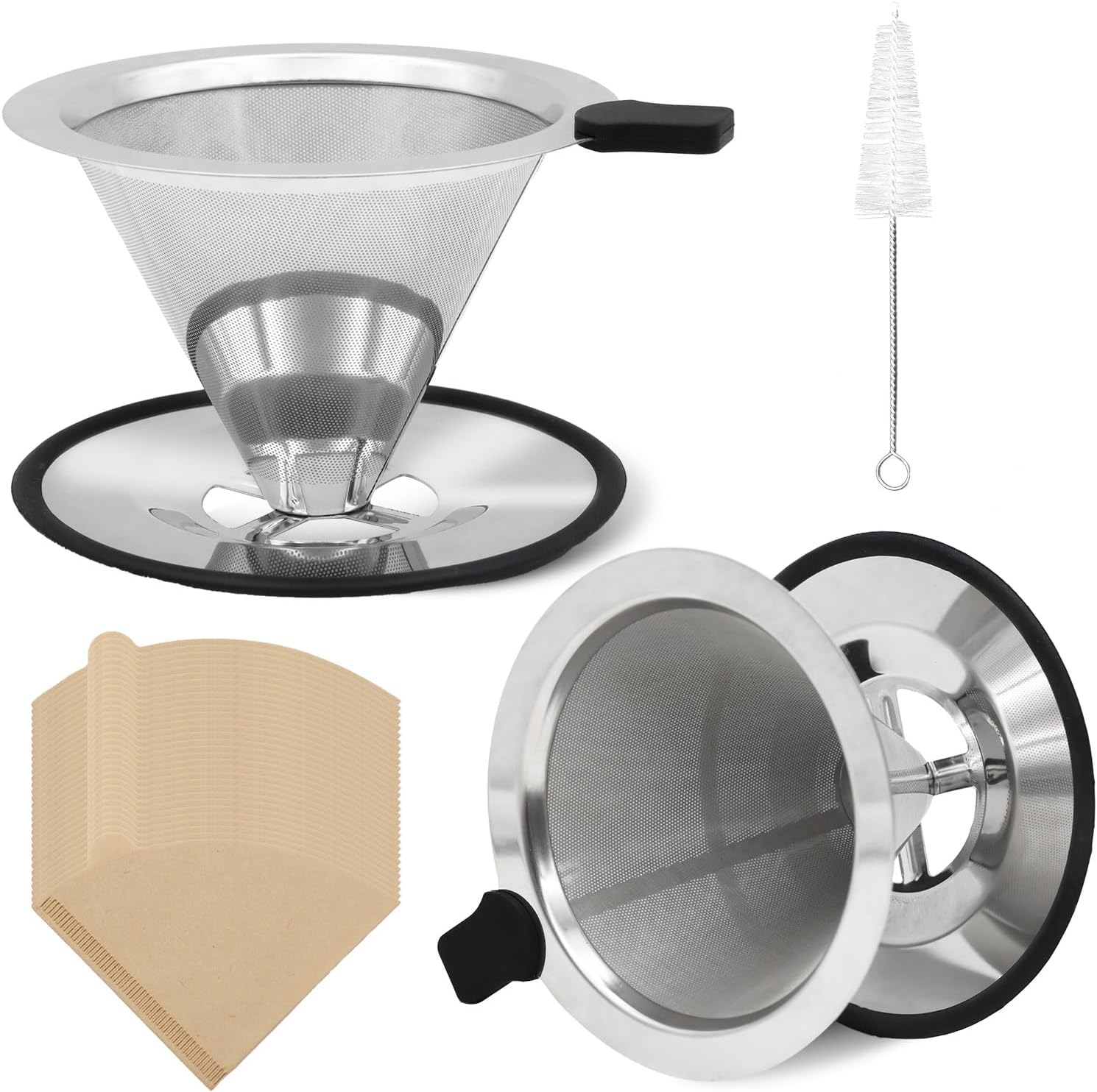 Amazon.com: Scettar 2 Pcs Pour Over Coffee Dripper, Stainless Steel ...