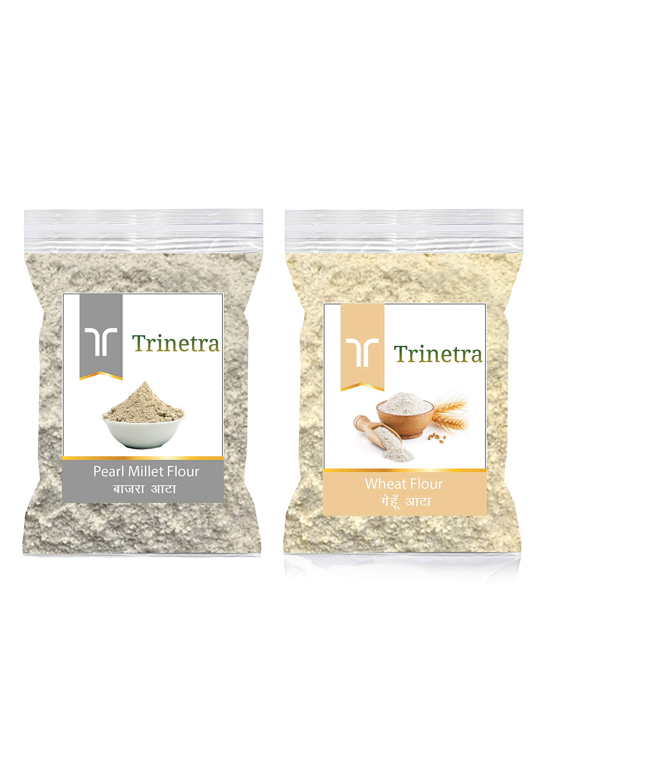 Buy Trinetra Wheat Flour/ Gehu Atta 500GM & Bajra/Pearl Millet Atta 1KG ...