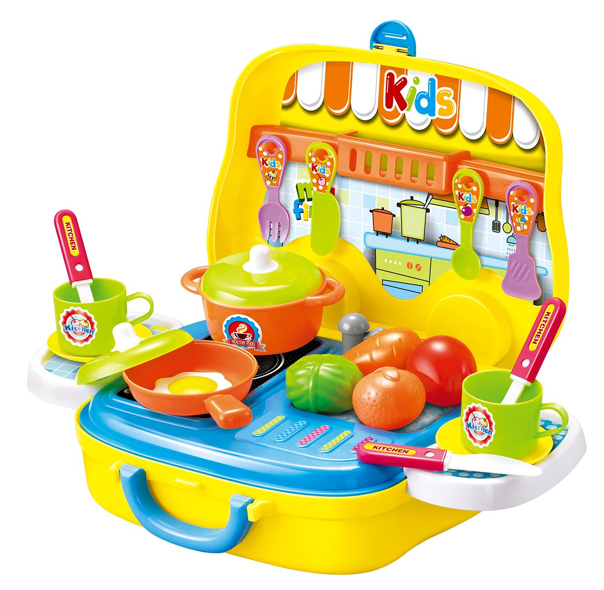 Amazon.com: 26 Pcs Food Truck Kitchen Cooking Set | Pretend Playset ...