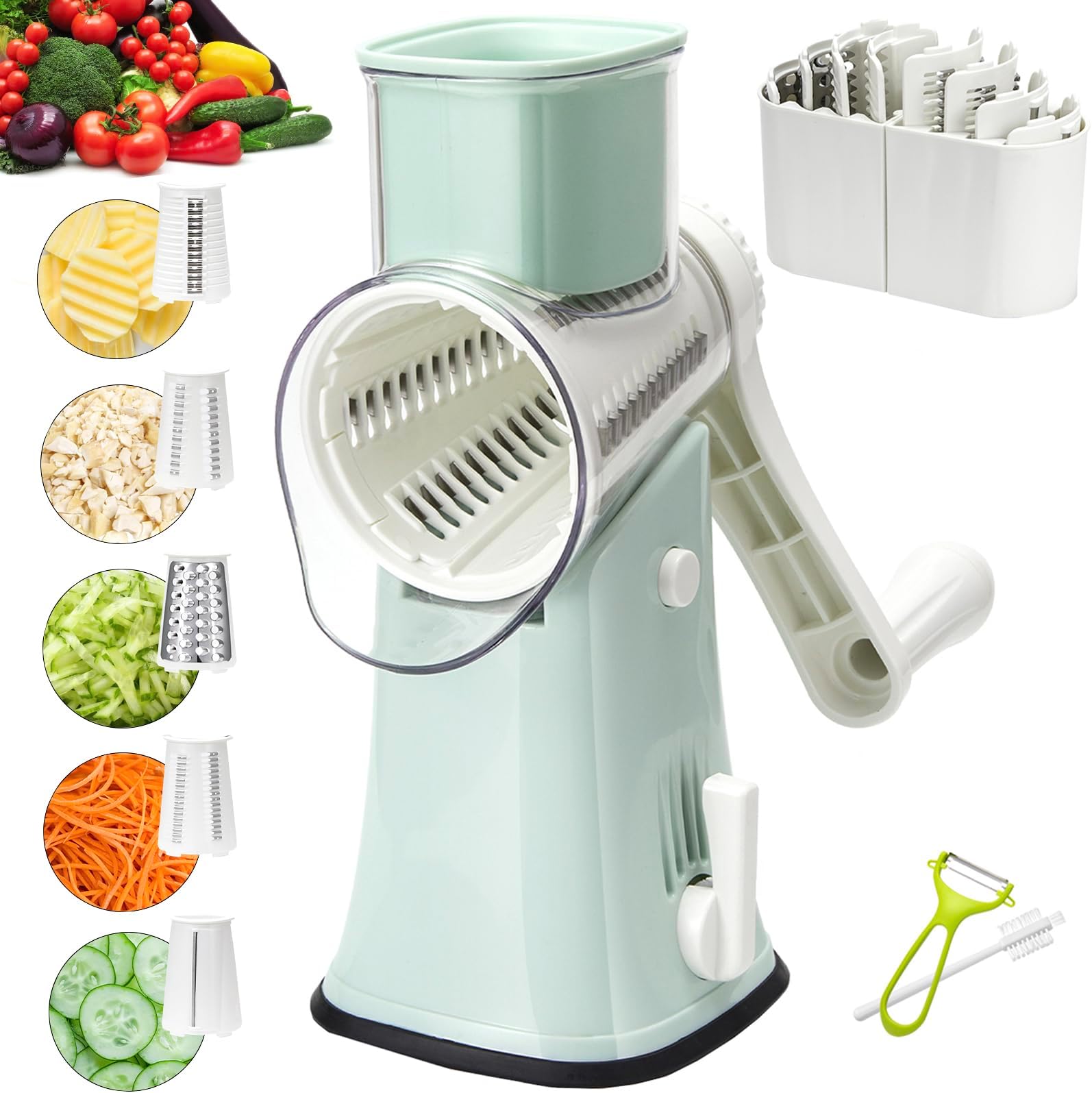 Amazon.com: Cheese Graters with Handle, Manual Cheese Shredder Rotary ...