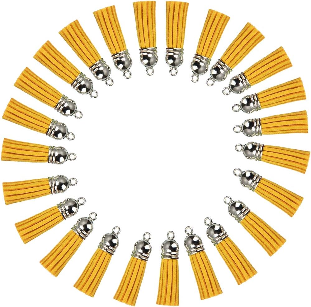 Amazon.com: Keychain Tassels Leather Tassel Pendants with Silver White ...