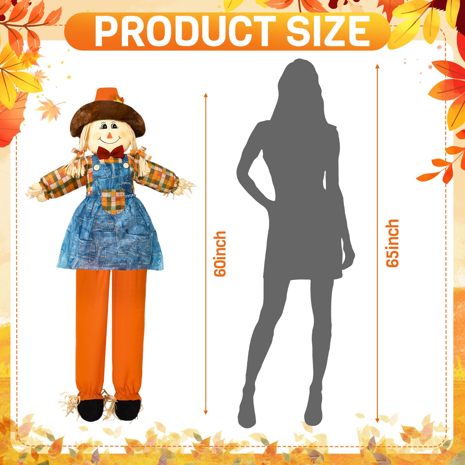 Snapklik.com : Marsui 1 Pcs 59" Large Outdoor Scarecrow Fall Harvest ...