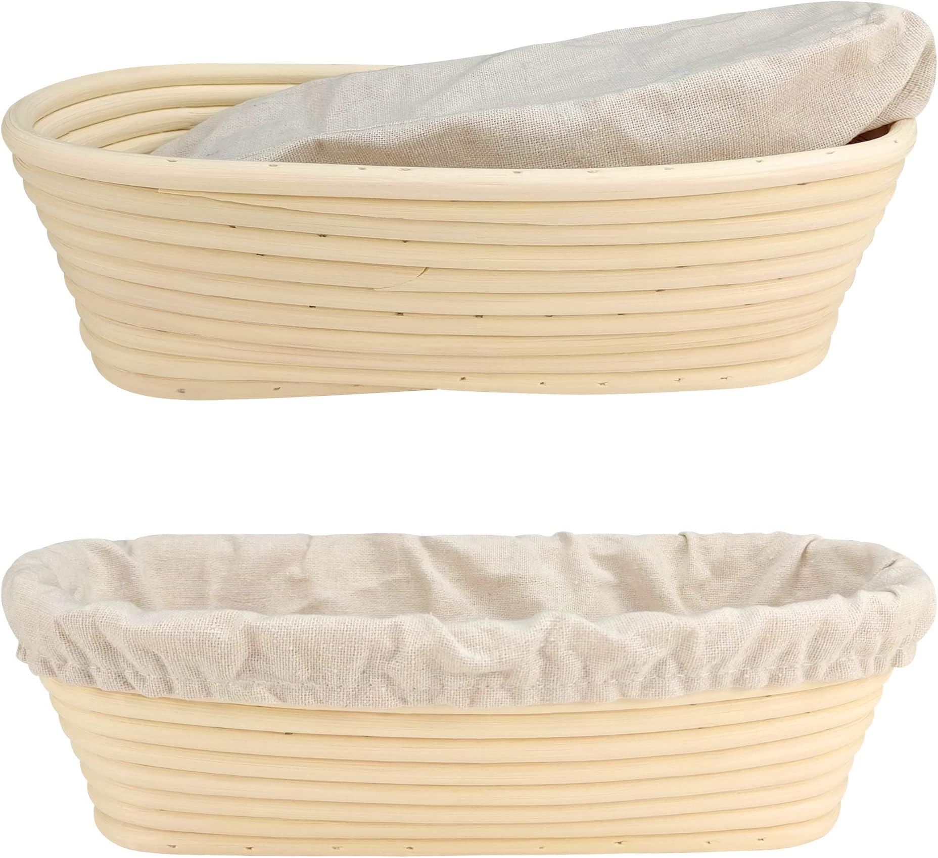Amazon.com: 11 Inch Oval Banneton Bread Proofing Basket: 2 PCS Bread ...