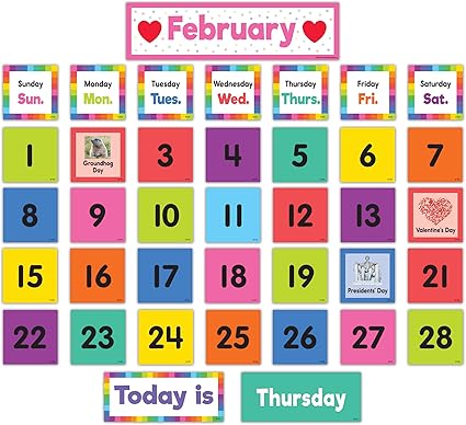 Amazon.com: Teacher Created Resources Colorful Calendar Pocket Chart ...