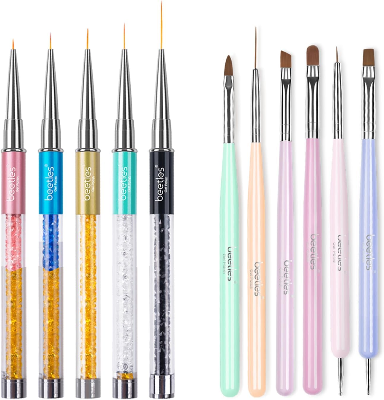 Amazon.com : Beetles Gel Polish Liner Brushes 5 Pcs Design Pen Set ...