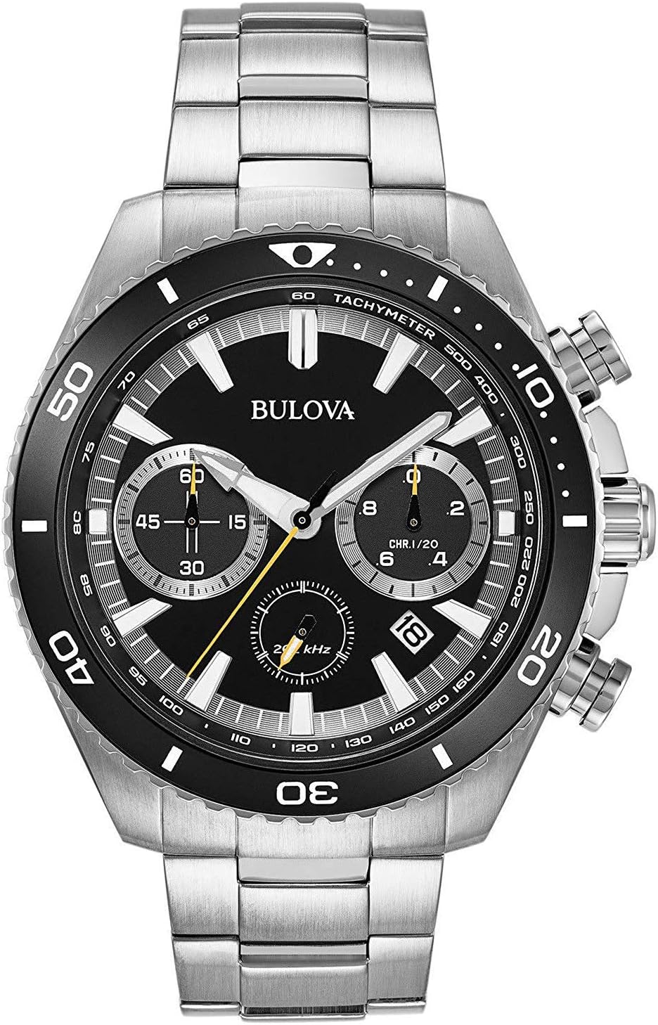 Bulova Mens Chronograph Quartz Watch with Stainless Steel Strap 98B298 ...