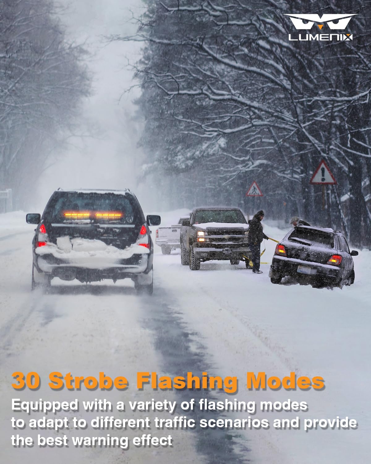 Snapklik.com : LUMENIX Amber LED Traffic Advisor Strobe Light Bar w ...