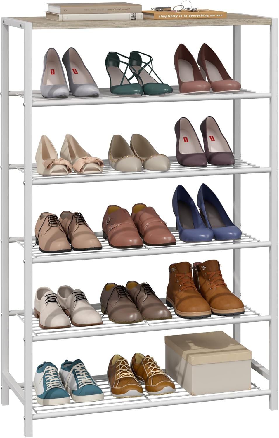 Amazon.com: Yusong Shoe Rack Organizer, 6 Tier Industrial Shoe Storage ...