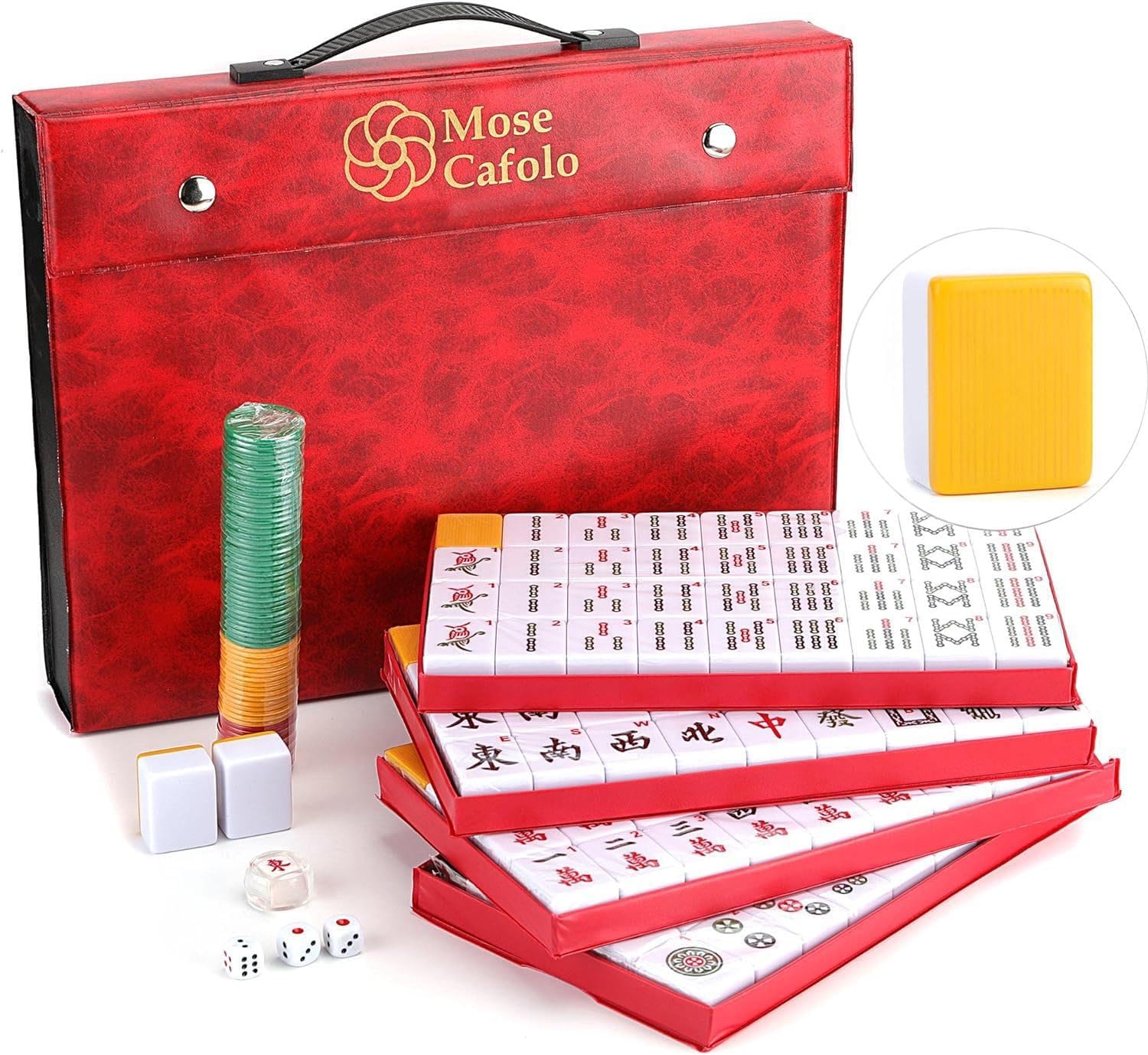 Amazon.com: Mose Cafolo Professional Chinese Mahjong Game Set 146 ...
