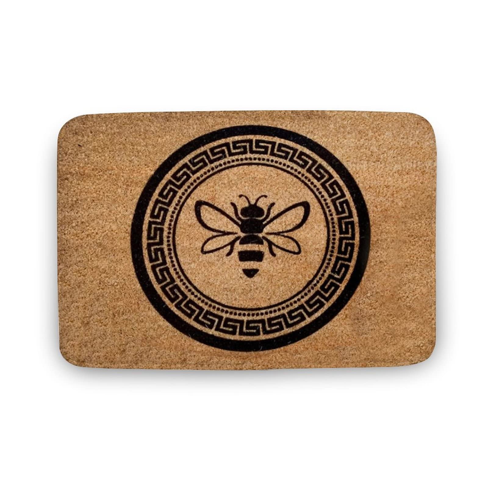 Amazon.com: Allijune Bee Pattern Doormat, Round Logo Outdoor Doormat ...