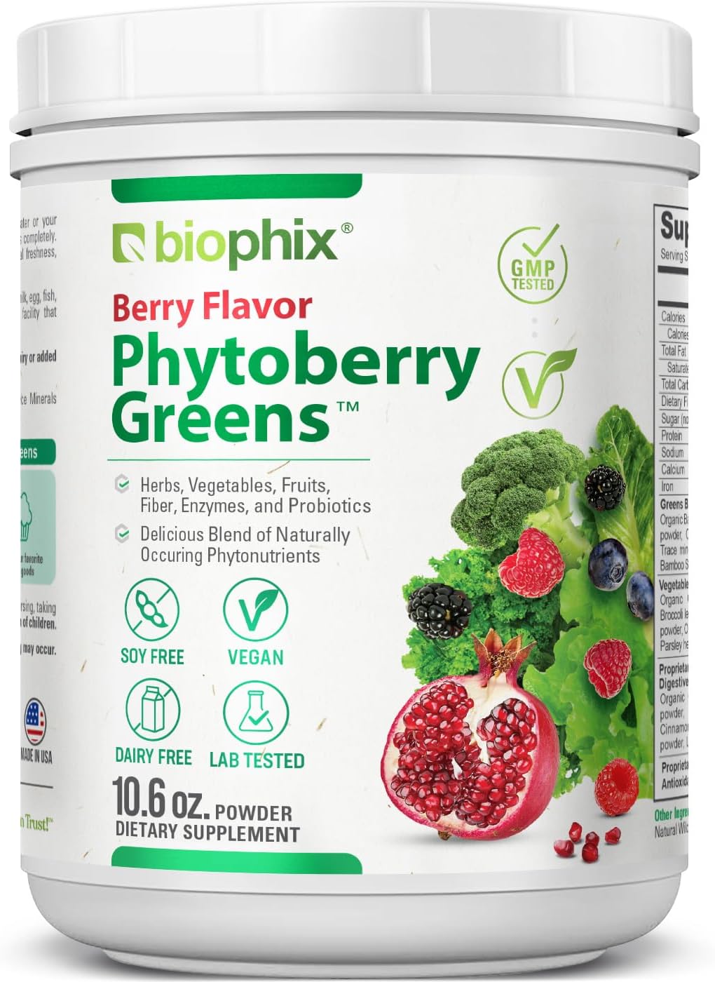 Amazon.com: biophix Phytoberry Greens Superfood Powder 10.6 oz ...