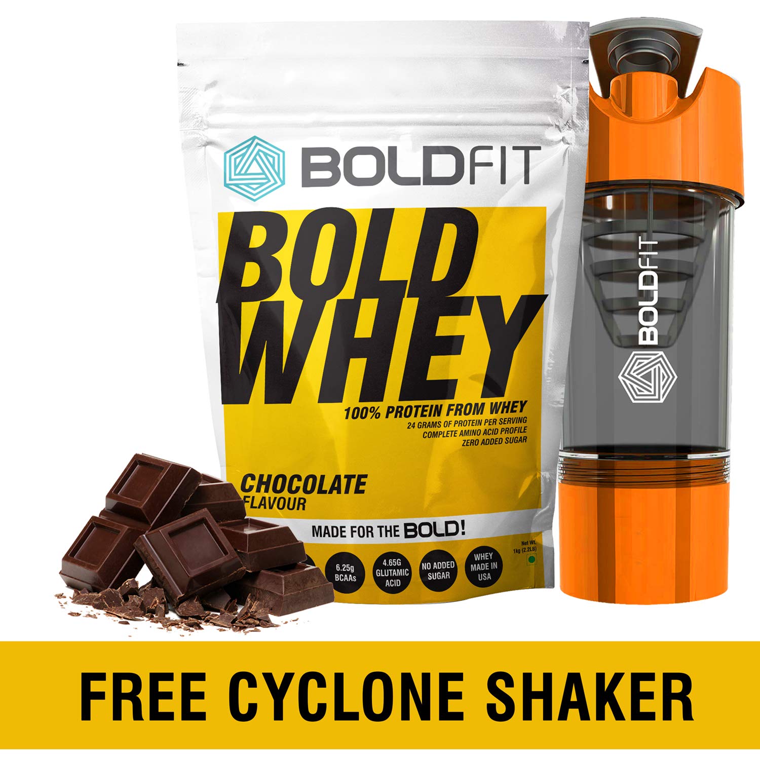 Boldfit Whey Protein 1kg Chocolate Flavour With Free Cyclone Shaker ...