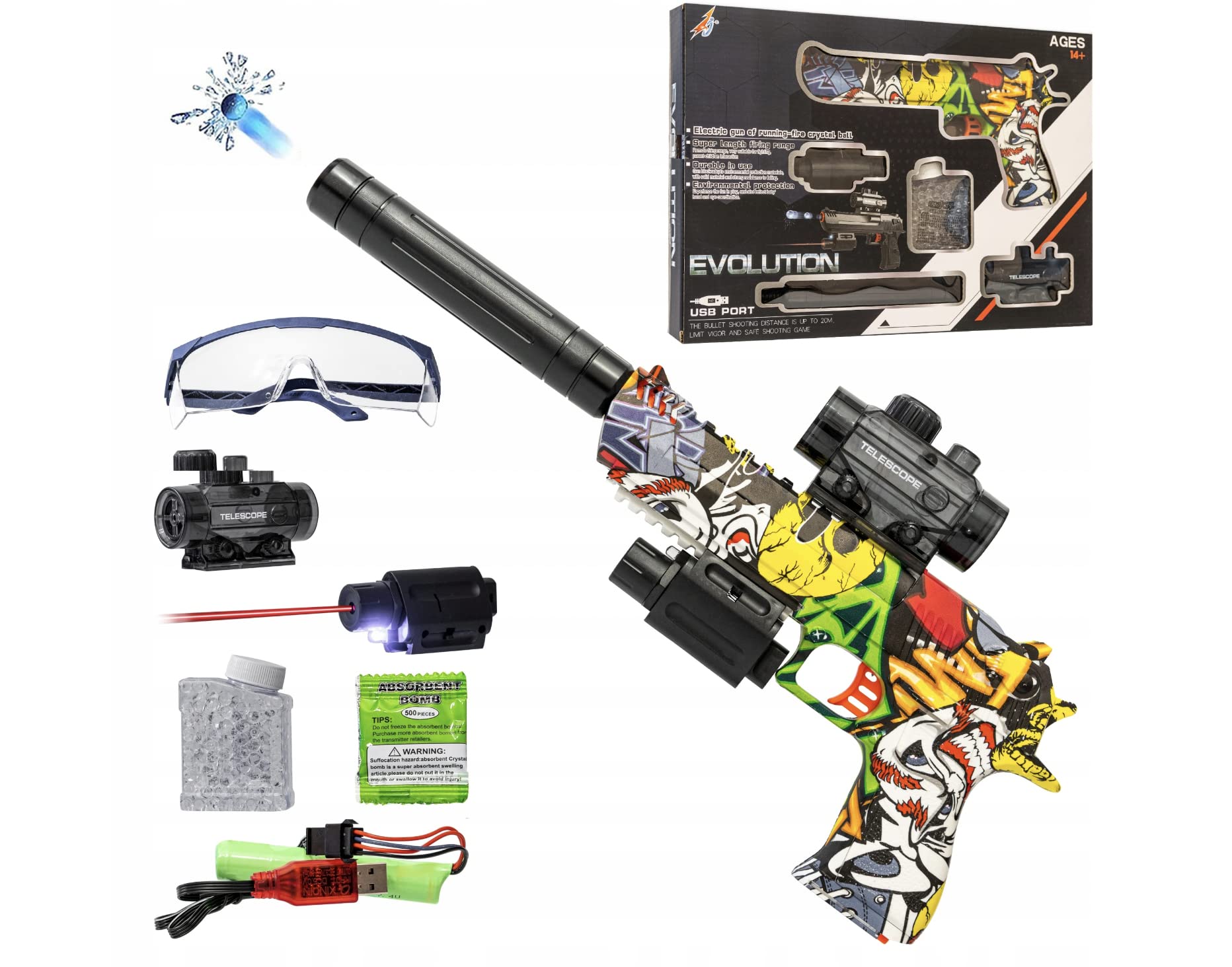 Buy Gel Ball Blaster Electric Water Splatter Gel Ball Blaster with 5000 ...