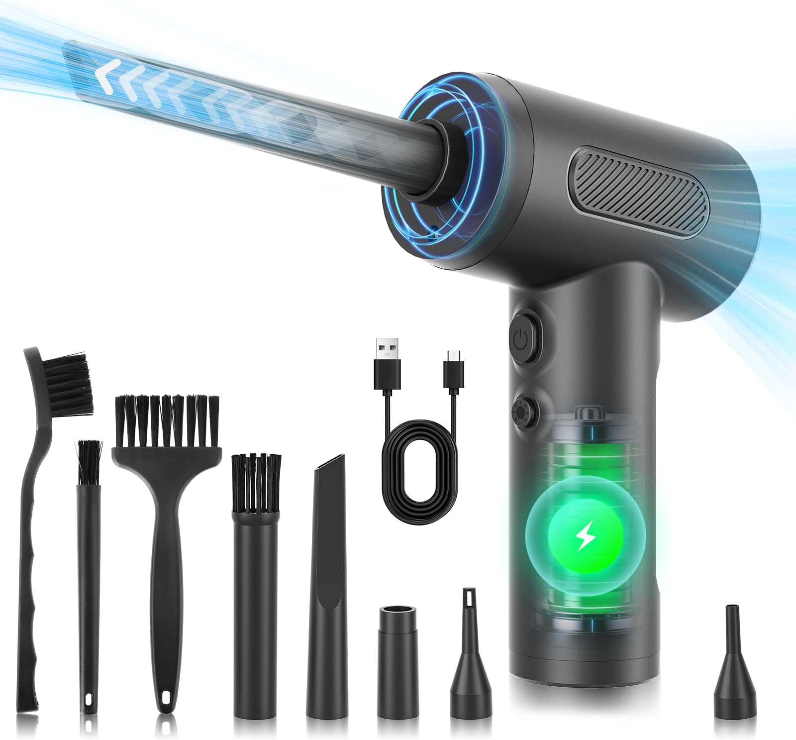 Bnonya Compressed Air Duster, Rechargeable Electric Air Duster for PC ...