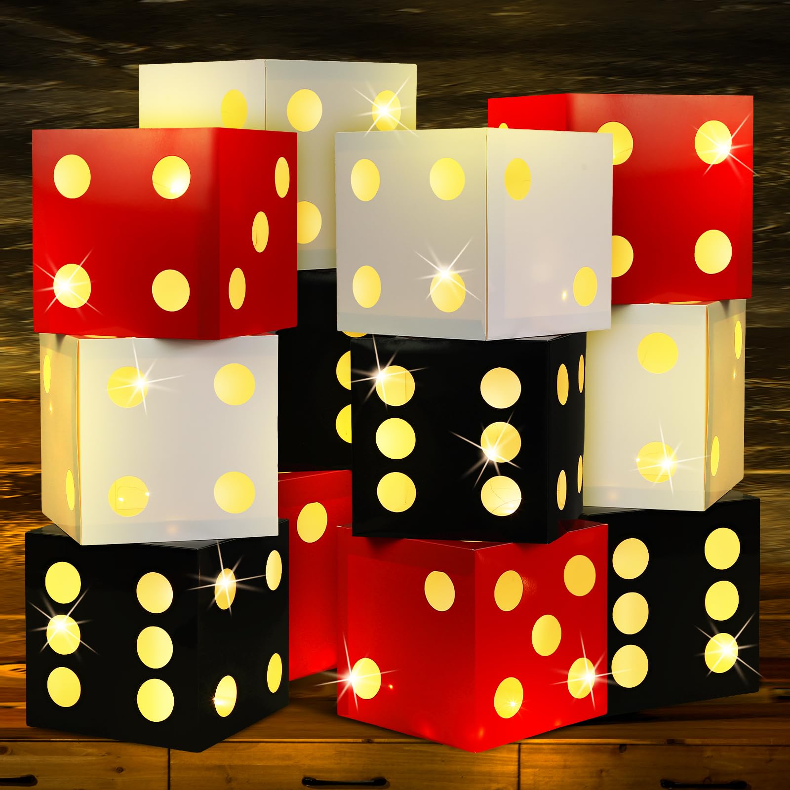 Amazon.com: Motipuns 12 Pcs Large Dice Favor Boxes with Light 11.8 Inch ...