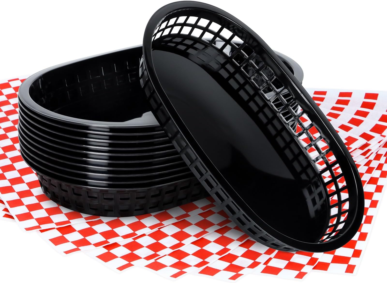 Amazon.com: New Star Foodservice 44263 Red Check Food Basket Liners, 12 ...