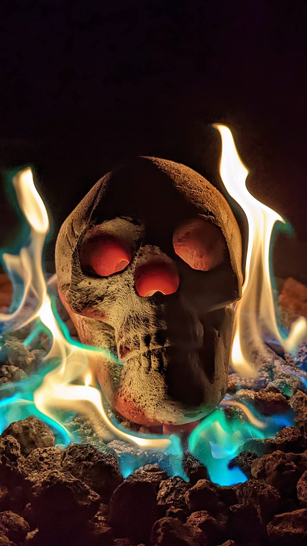 $9/mo - Finance OSKER Ceramic Fireproof Fire Pit Skull Log for Bonfire ...