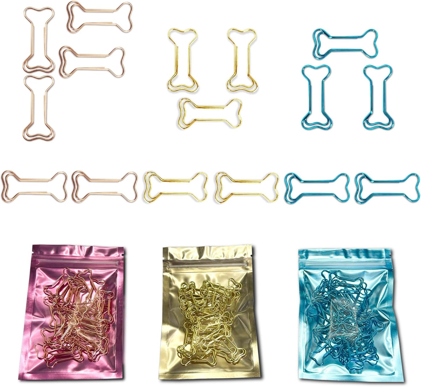 Amazon.com : EFFICOM Paper Clips, 90 Pcs Cute Dog Bone Shaped Paper ...