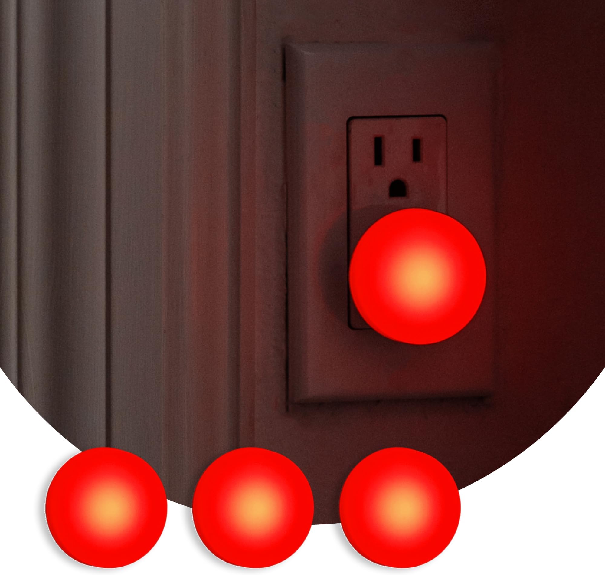Amazon.com: [Pack of 2] Soft Red Glow, Plug In LED Night Light with ...
