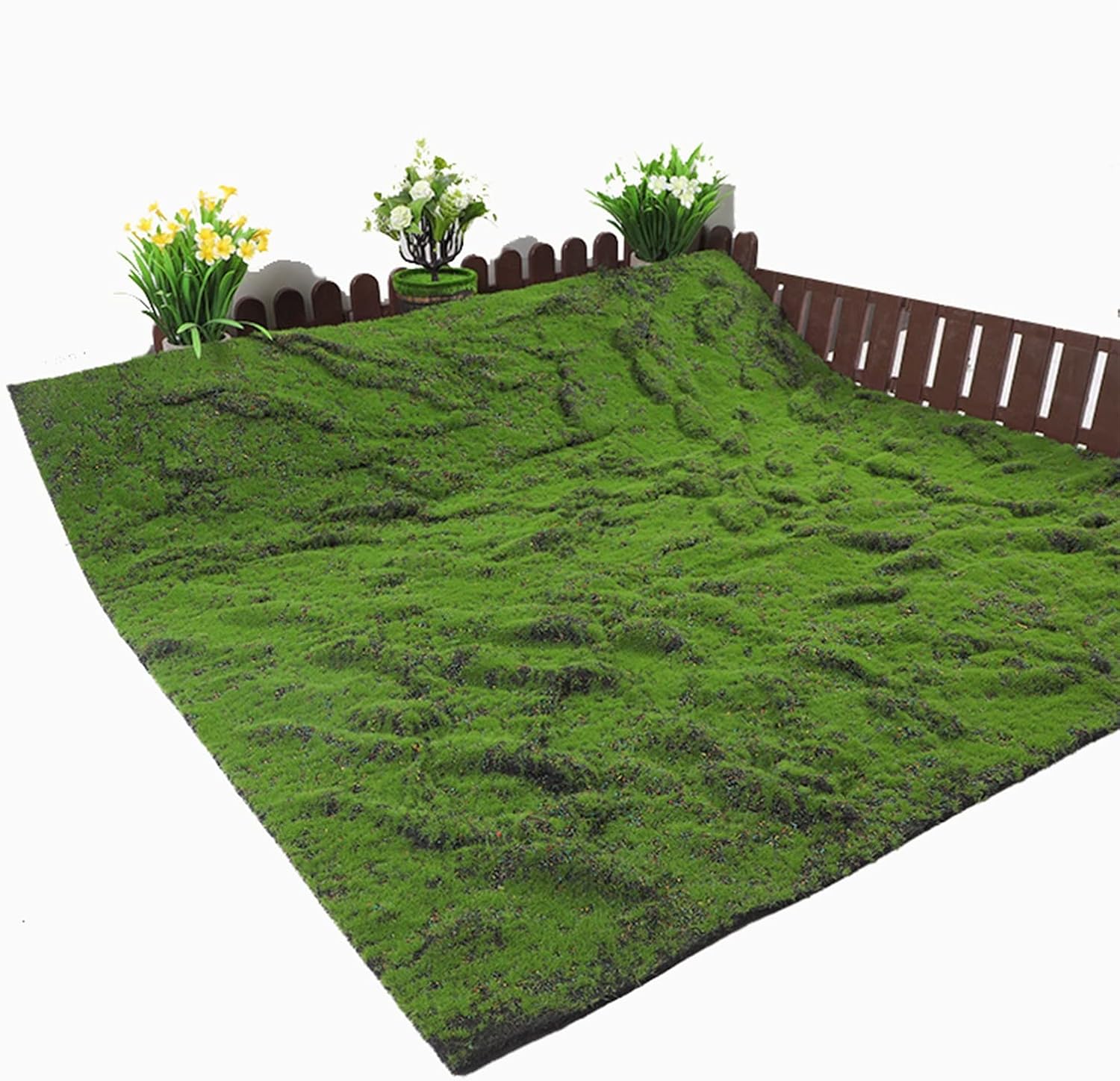 Aoisavch Artificial Moss Mat Outdoor Green Wall Panels 100x100cm Wall ...