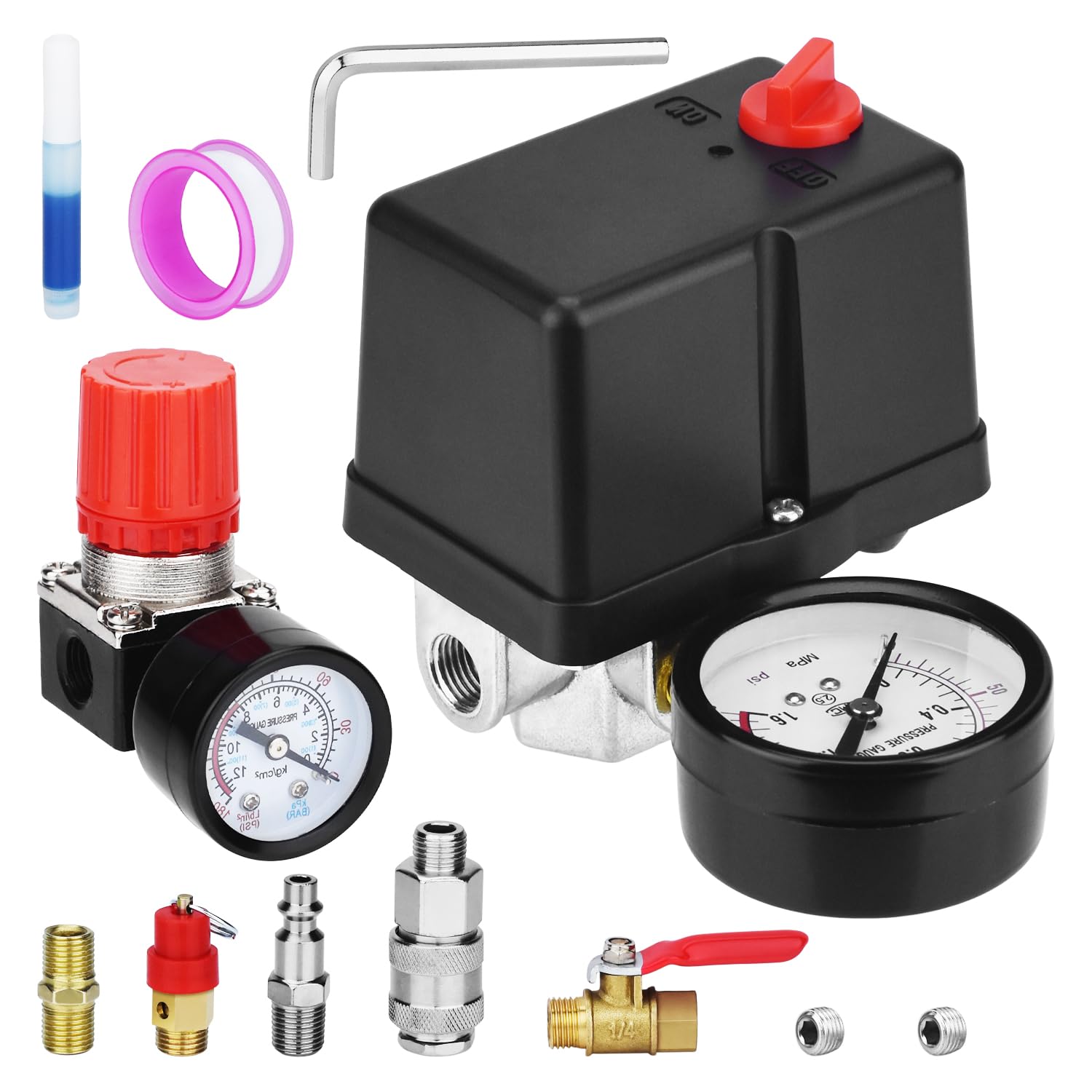 Universal Air Compressor Pressure Switch Control Valve (90-120 PSI ...