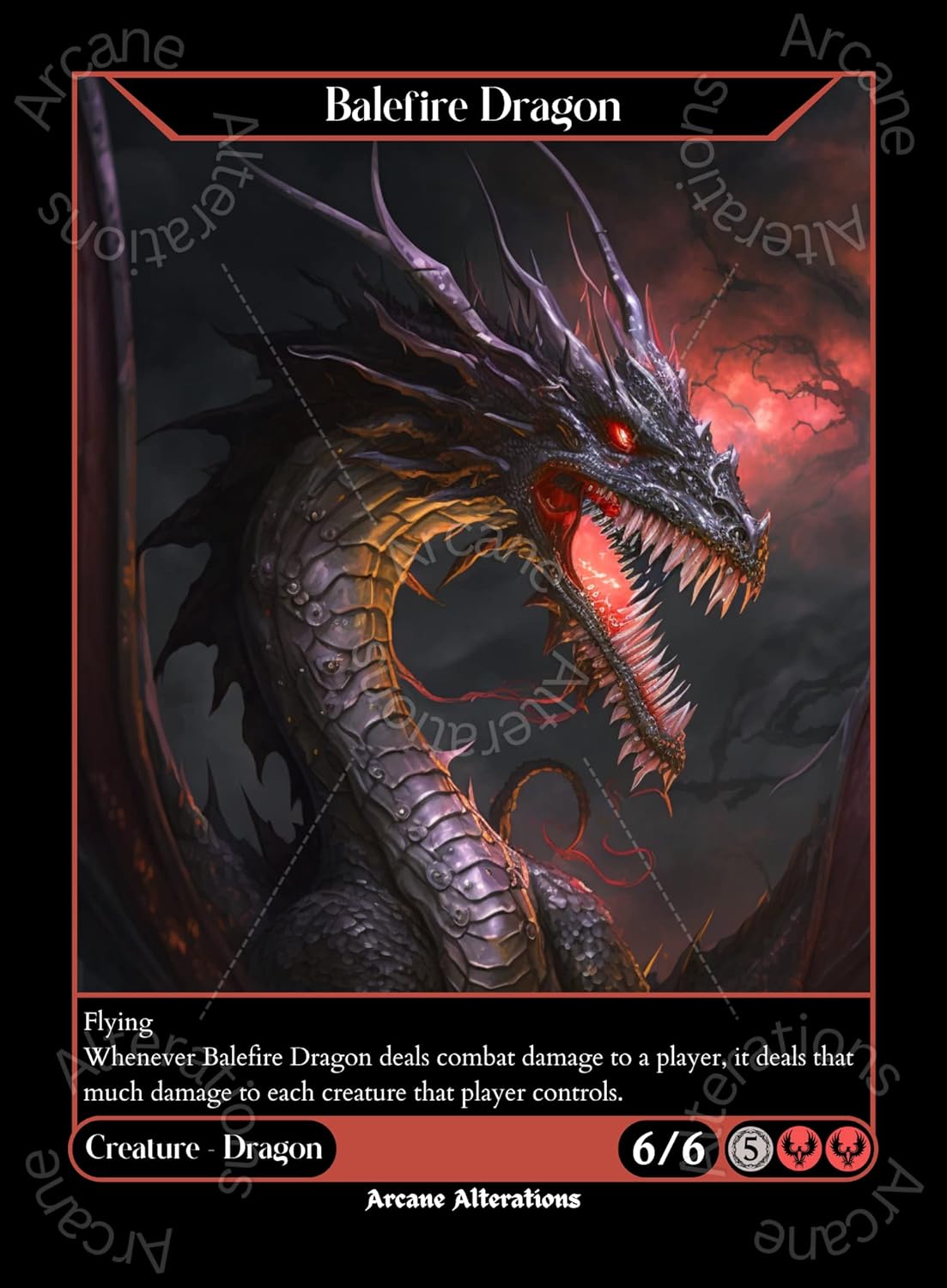 Amazon.com: Balefire Dragon - Altered Art Custom Card : Office Products