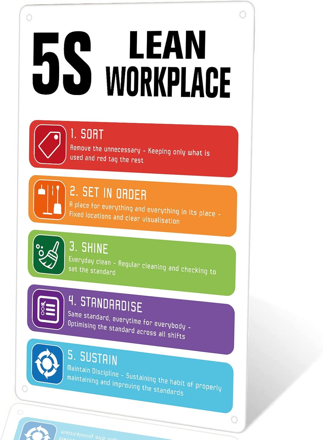 Amazon.com: Oksinity 5S Lean Workplace Metal Tin Sign Bar Signs For ...