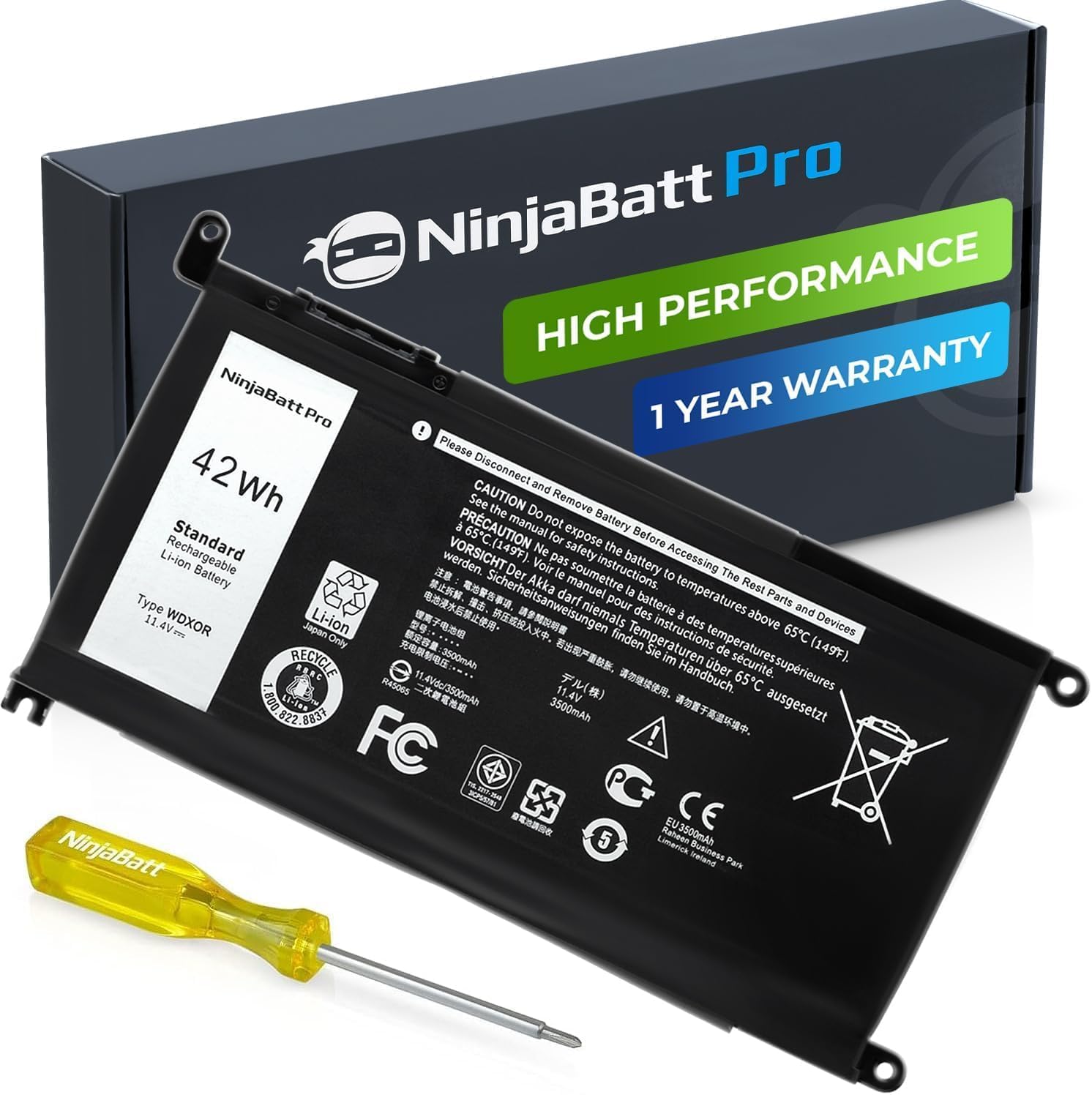 Amazon.com: WDX0R Replacement Laptop Battery for Dell Inspiron 13 15 ...