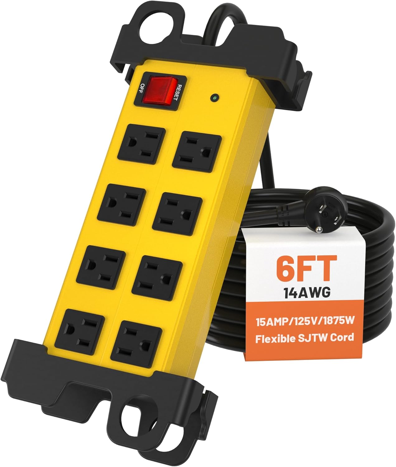 Amazon.com: Plug'n 8 Outlet Heavy Duty Power Strip,Wide Spacing ...