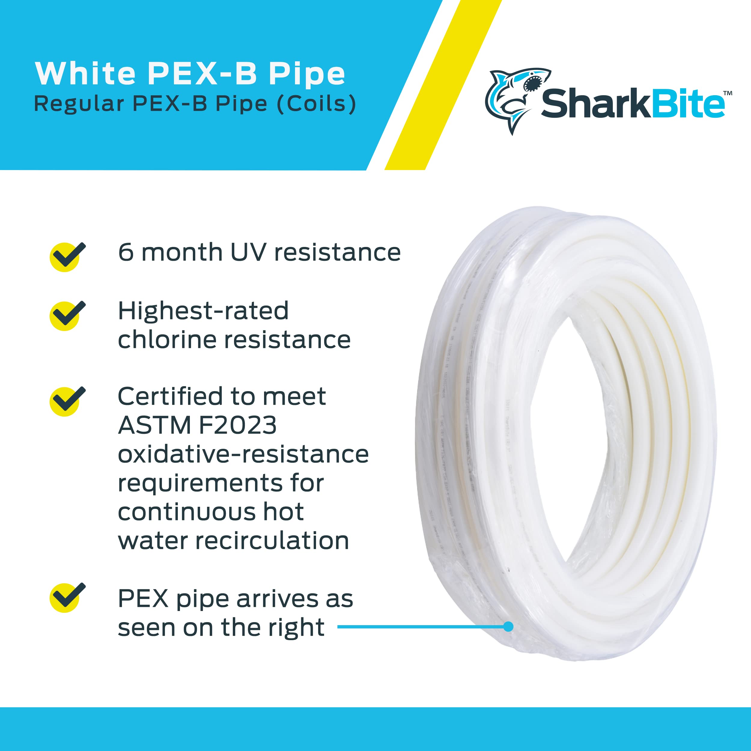 Snapklik.com : SharkBite 1 Inch X 100 Feet White PEX-B