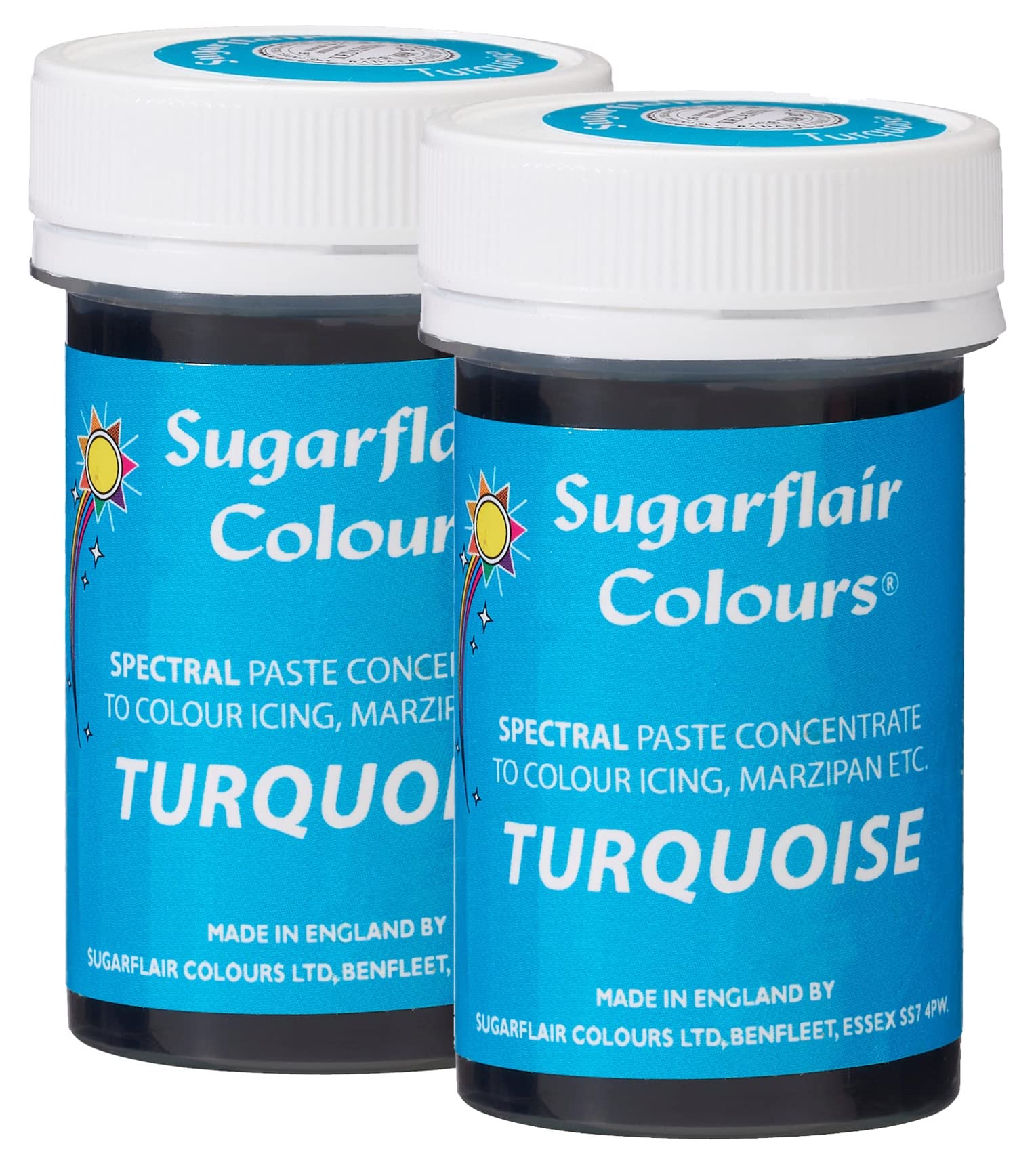 Sugarflair Spectral Turquoise Food Colouring Paste, Highly Concentrated ...