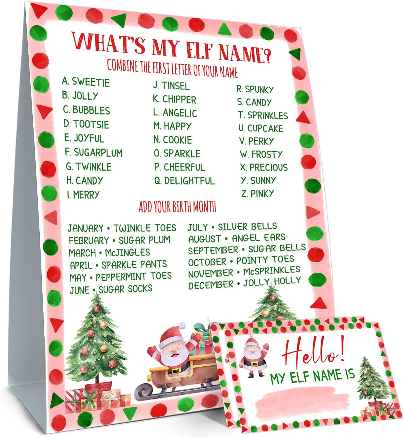 Amazon.com: Christmas Games Sign - What's Your Elf Name Game, Christmas ...