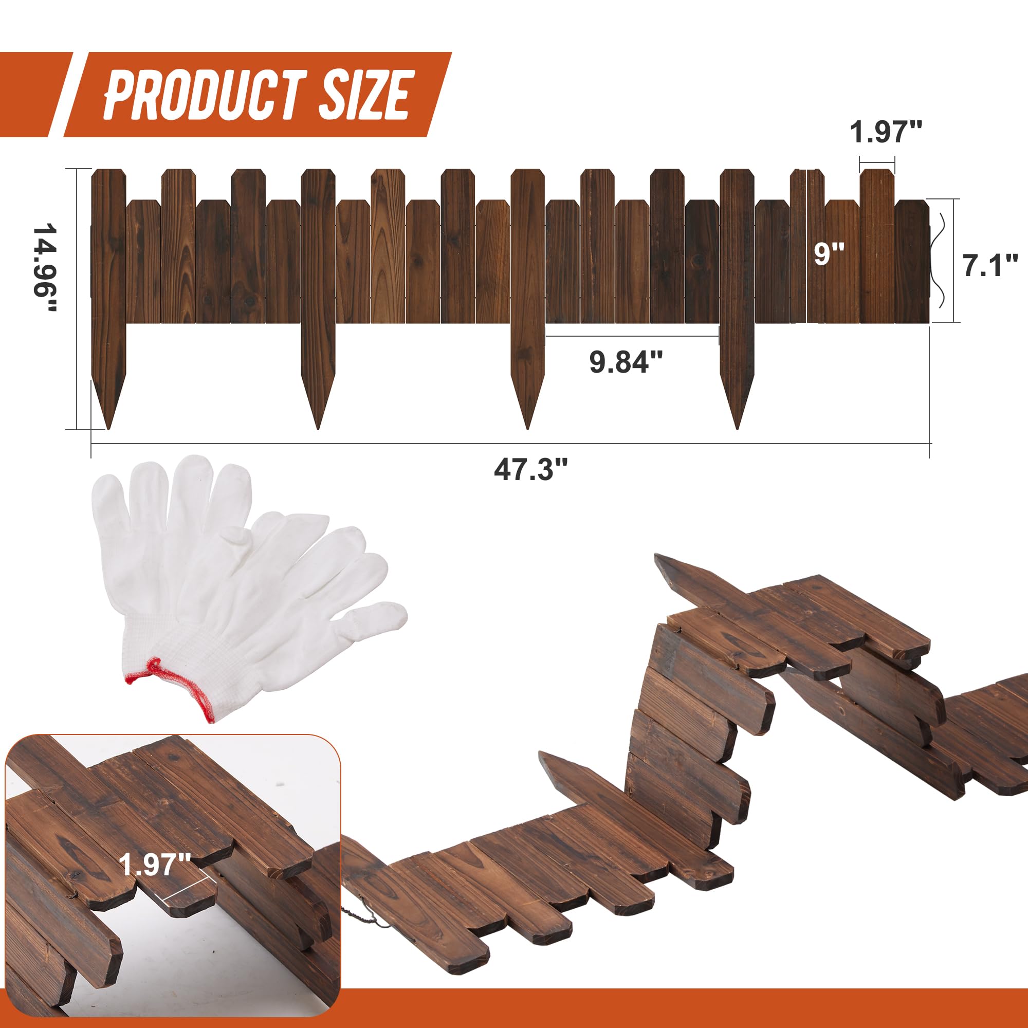 Snapklik.com : GHWIE Garden Edging Border Garden Fence Wood Fence ...