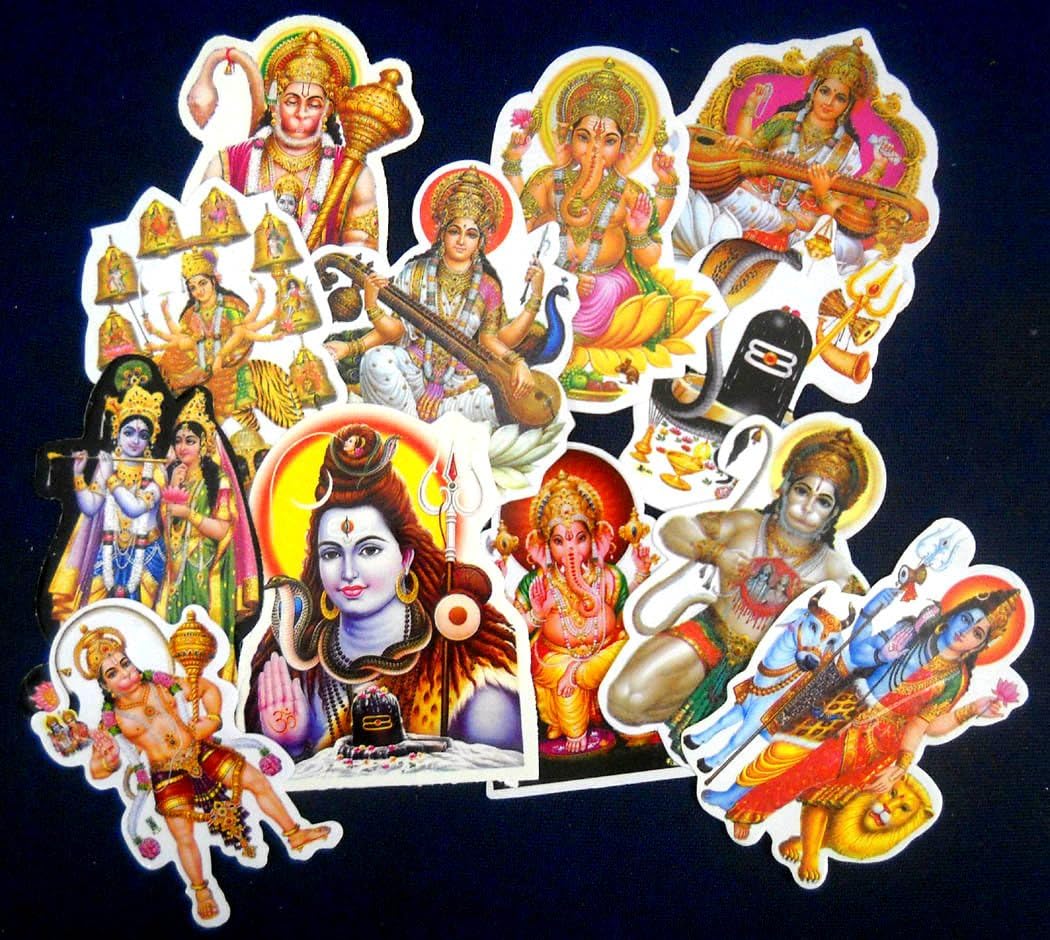 Amazon.com: India Crafts Wholesale lot of 50 Small Hindu Gods Stickers ...
