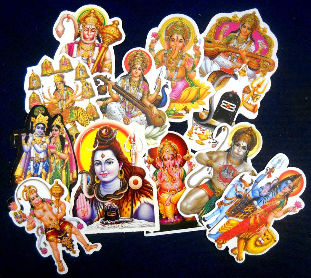 Amazon.com: India Crafts Wholesale lot of 50 Small Hindu Gods Stickers ...