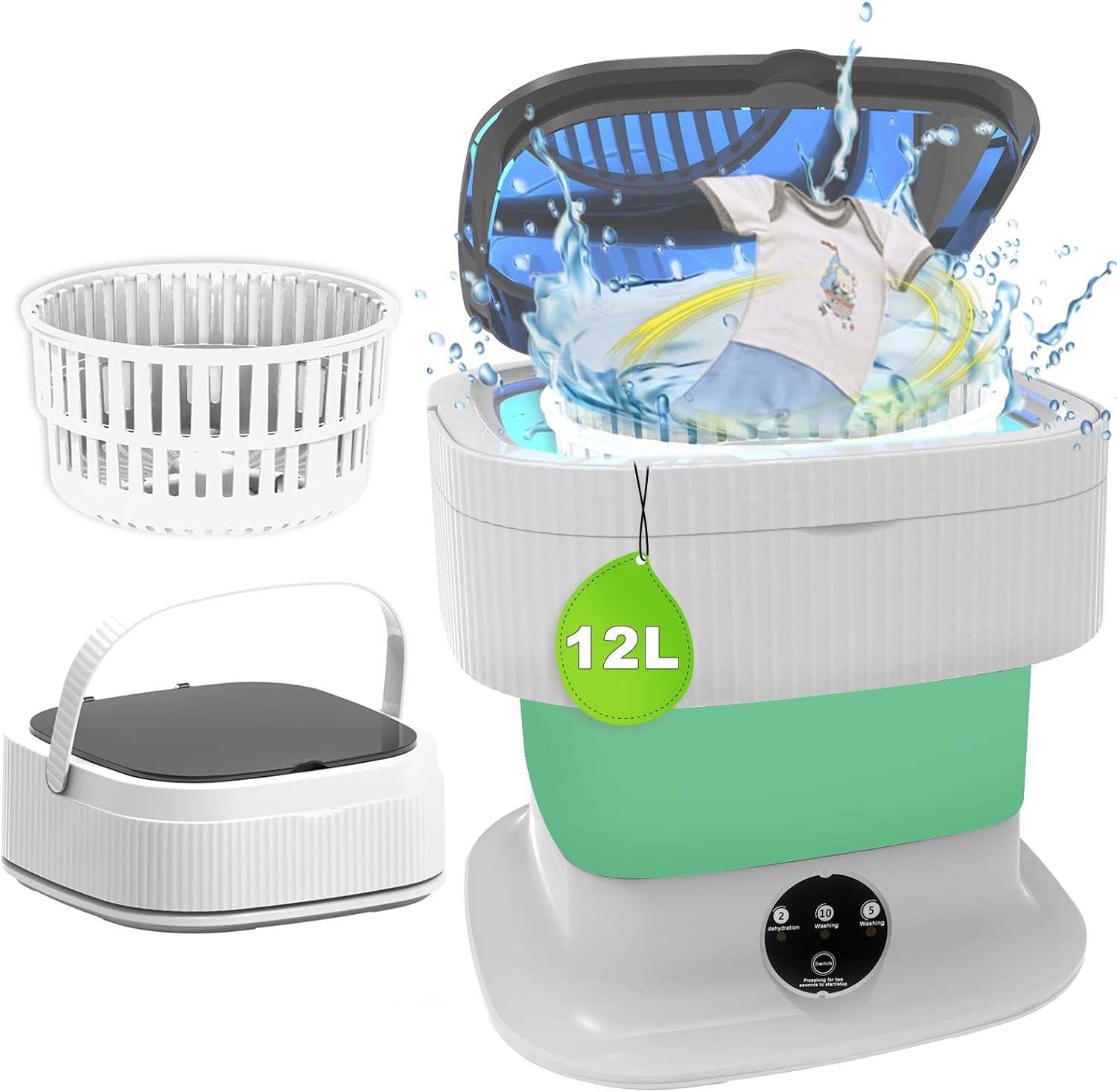 Amazon.com: Small Portable Washing Machine,12L Mini Washer and Dryer ...