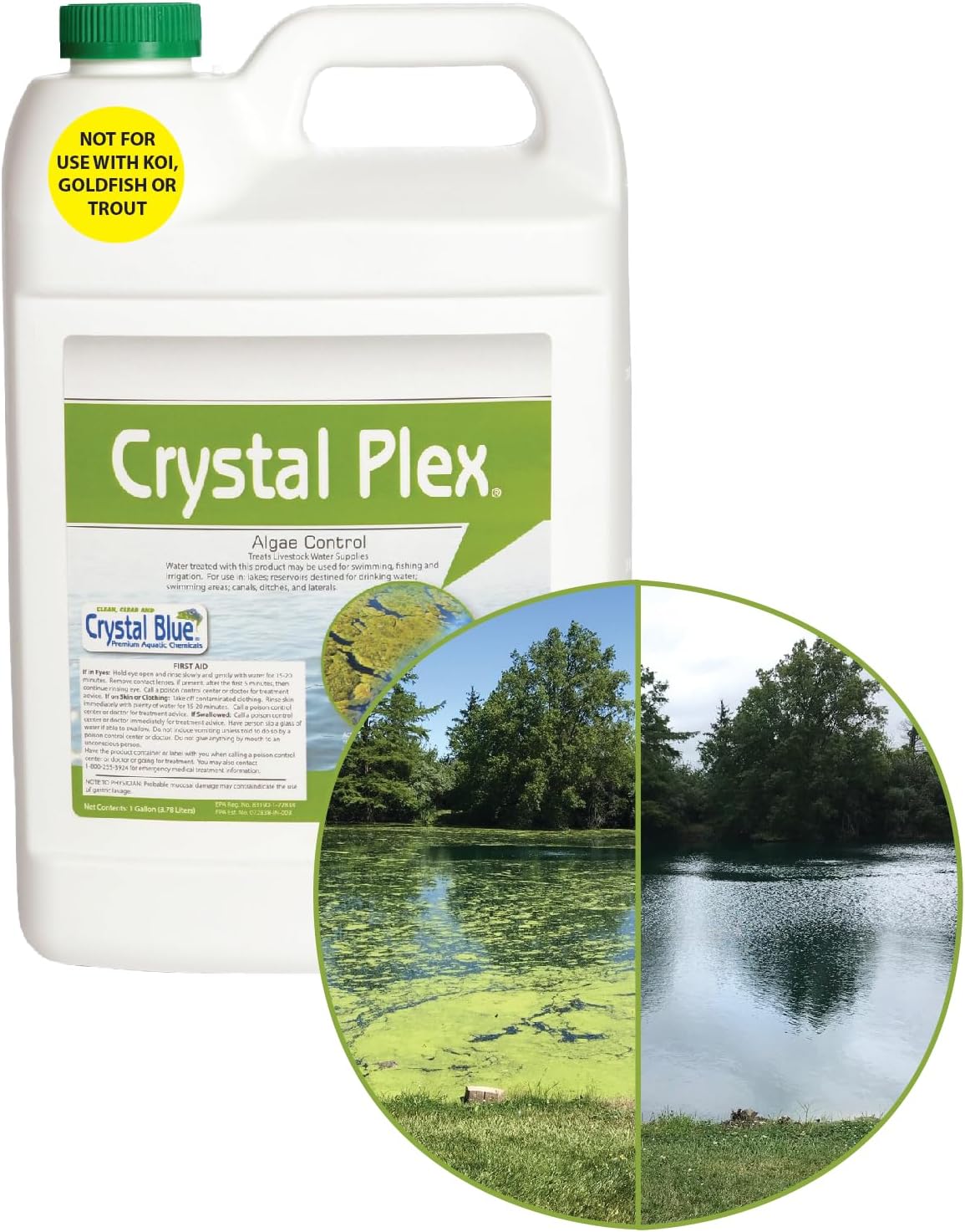 Amazon.com : Crystal Plex - Lake and Pond Algaecide Treatment - Liquid ...