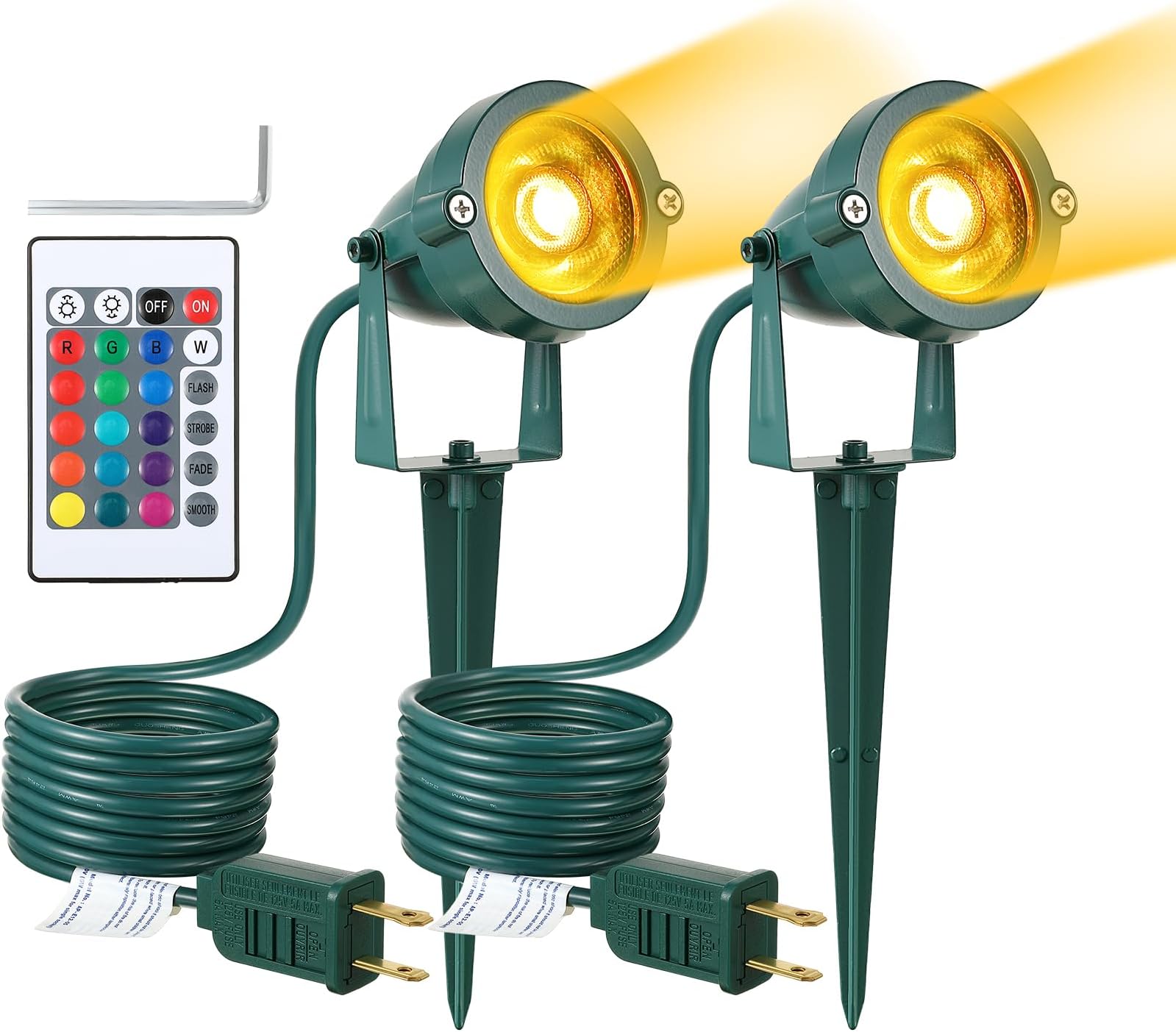 Enhon 2 Pack Christmas RGBW Spotlight Outdoor, Waterproof Landscape ...