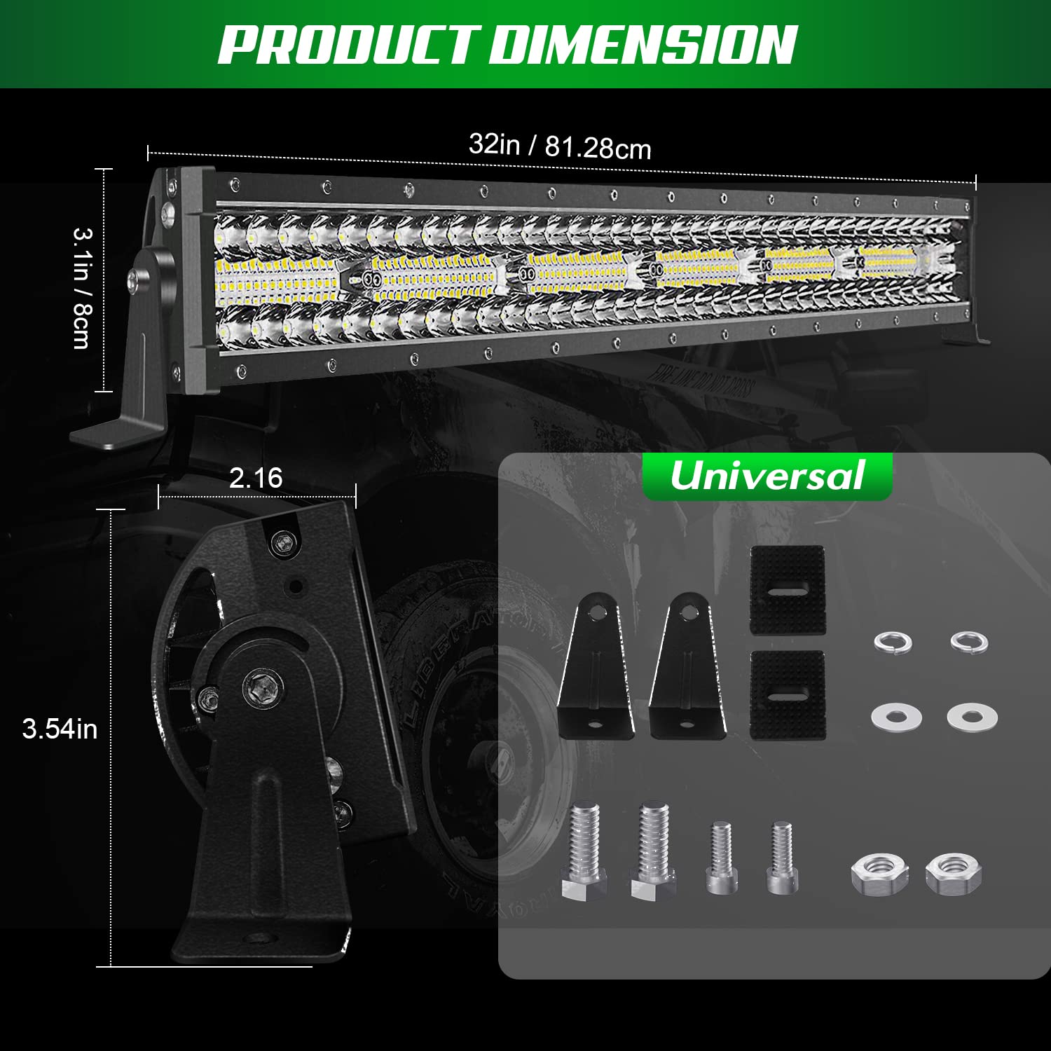 Snapklik.com : GREUNION 52 Inch Led, 1122W Triple Row Light Bar For ...