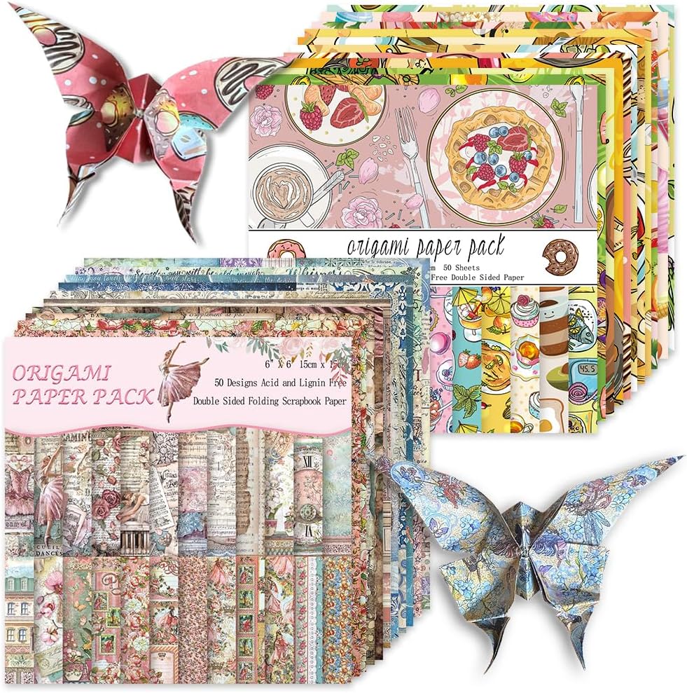 Amazon.com : Origami Paper Kit Dobule Sided 100 Sheets 100 Colors 6 ...