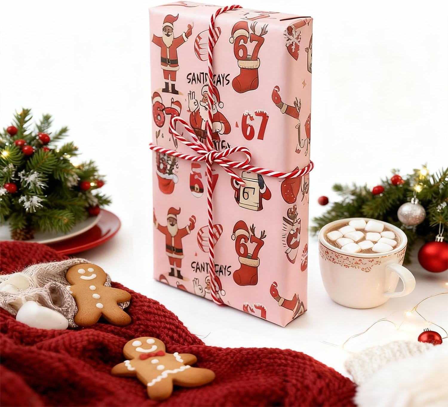 Amazon.com: 67 Wrapping Paper,67 Meme Christmas Gift Wrap,Funny 67 ...