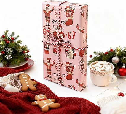 Amazon.com: 67 Wrapping Paper,67 Meme Christmas Gift Wrap,Funny 67 ...