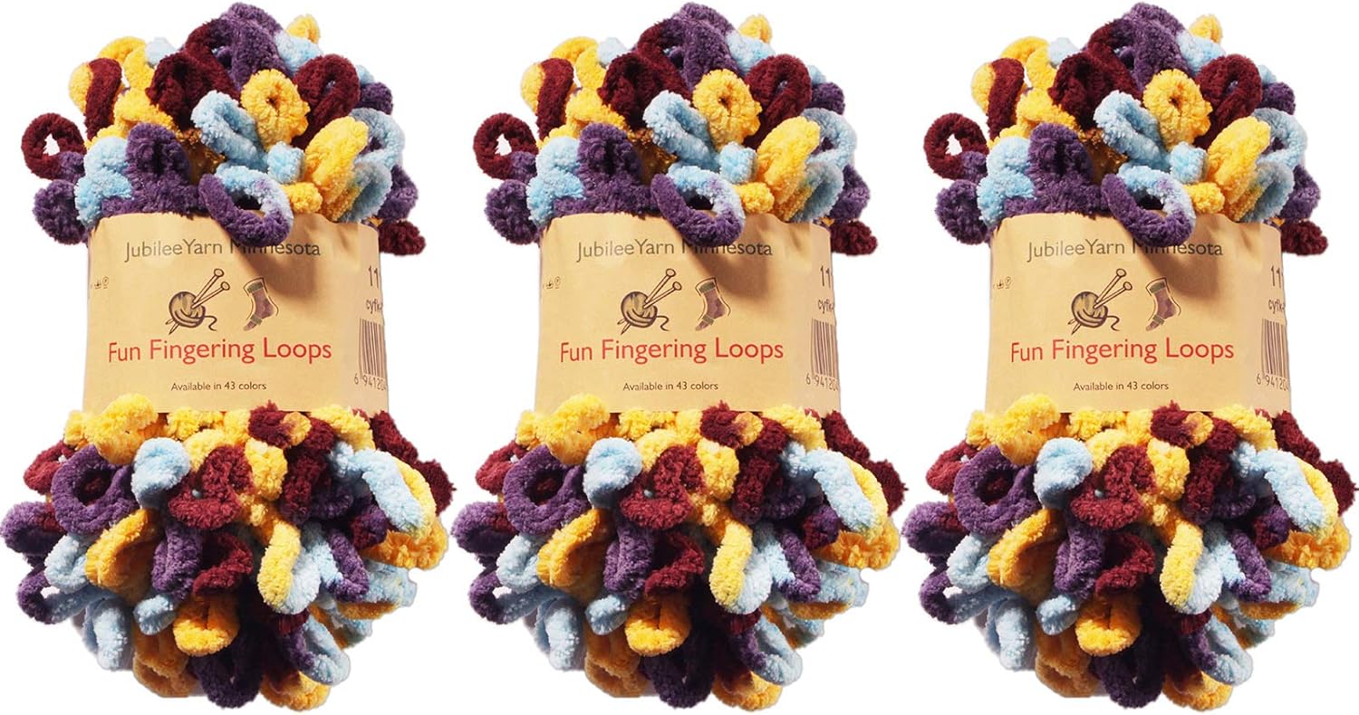 Amazon.com: JubileeYarn Fun Finger Loops Yarn - Polyester Jumbo Loop ...
