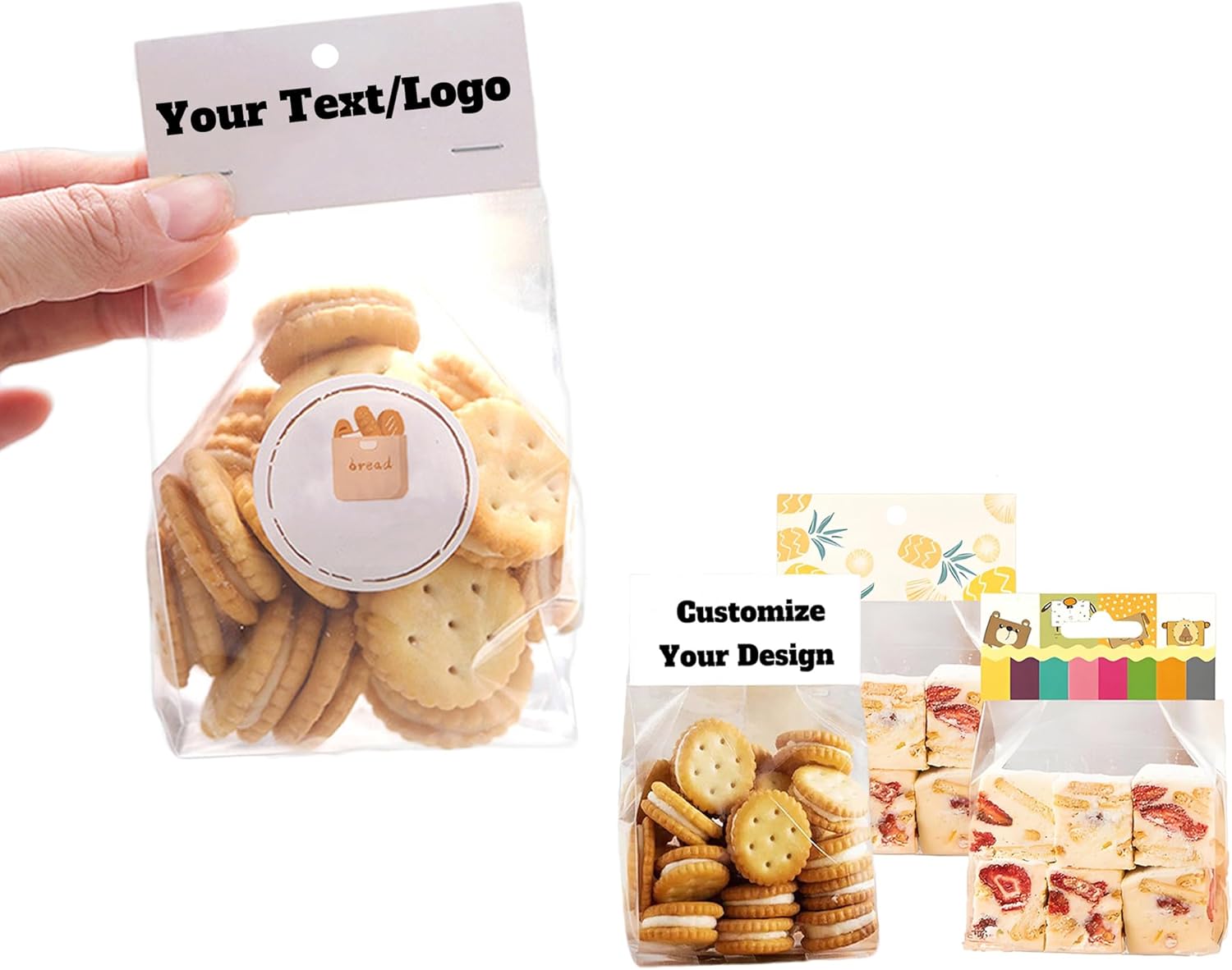 Amazon.com: Custom Header Cards with Clear Bags for Small Business ...