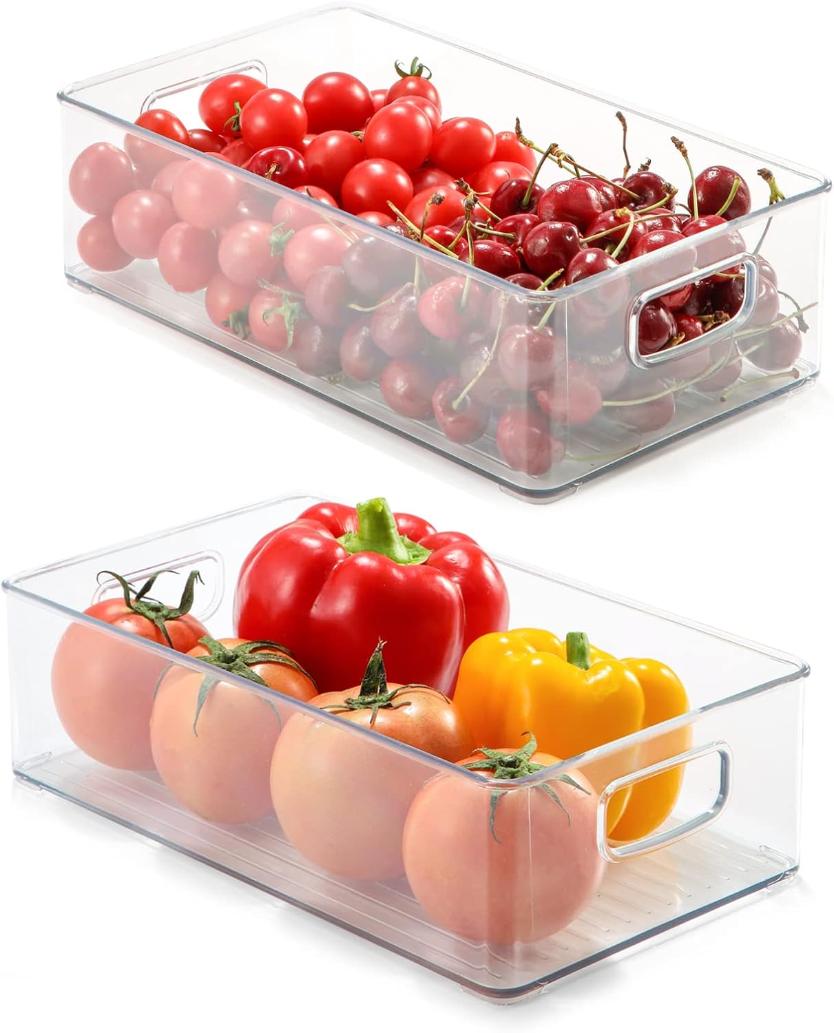 Fridge Organisers, Auzass 2 Pack Stackable Clear Refridge Storage ...