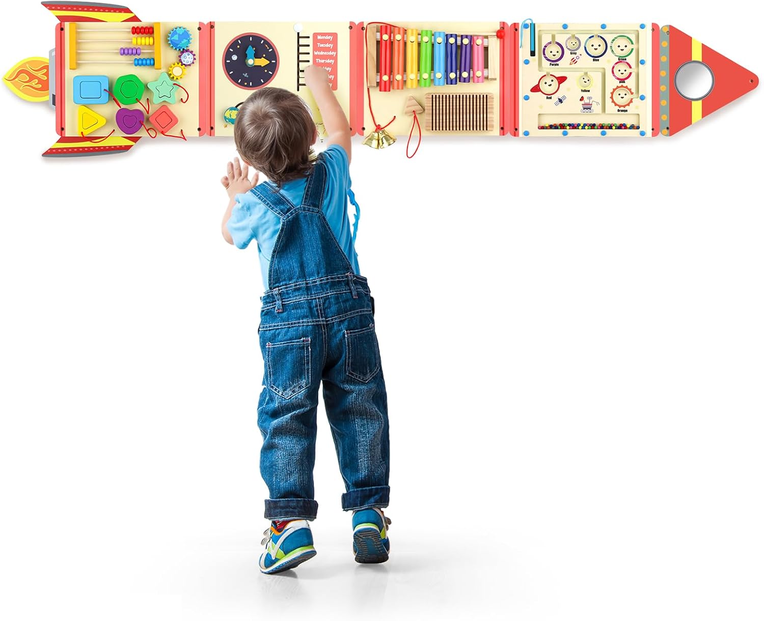 Hdsahdok - Tabla grande de madera de 5 pies, panel de pared sensorial ...